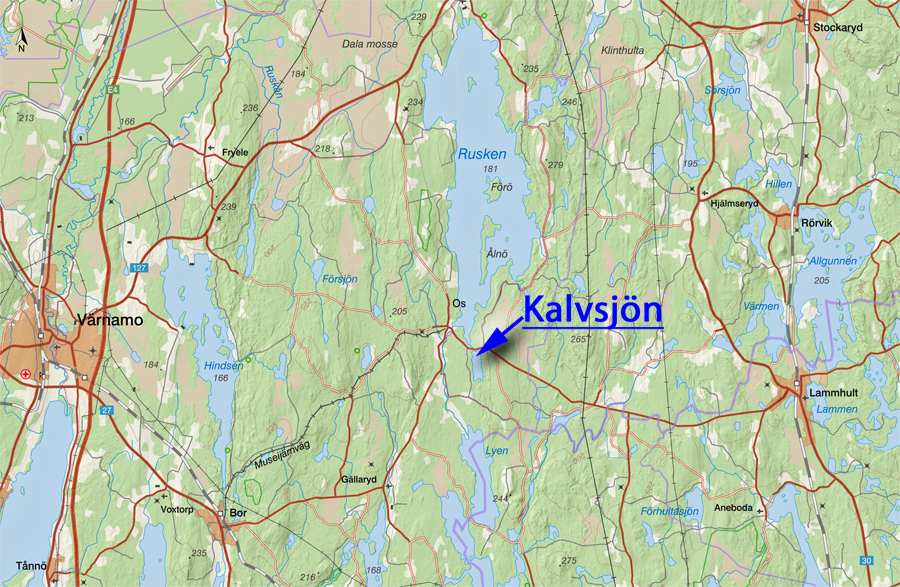Karta – Kalvsjön